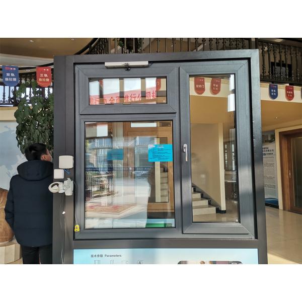 Antracite personalizado Sash inclinação e virar janela UPVC vidro duplo temperado