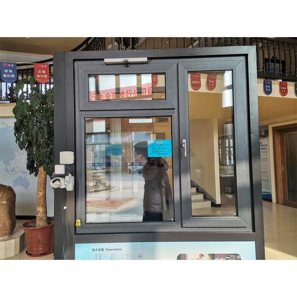 Antracite personalizado Sash inclinação e virar janela UPVC vidro duplo temperado