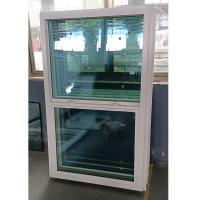 China Windproof White UPVC Single Hung Window With Grill And Mesh for sale