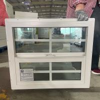 China Vertical Sliding PVC Single Hung Grid Windows Classic For Added Security for sale