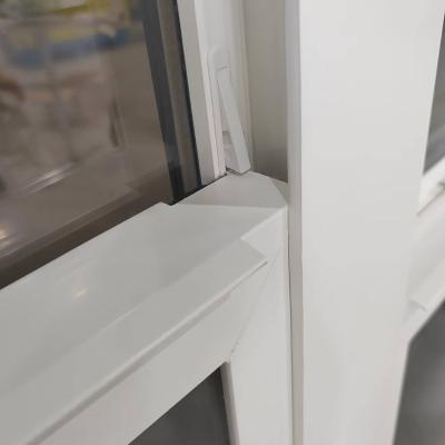 China Ventanas de UPVC de limpieza fácil de una sola hoja para pisos altos, blancas, de deslizamiento vertical en venta