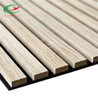 China Fluted Oak Walnut Acoustic Wall Panels Moistureproof Practical for sale