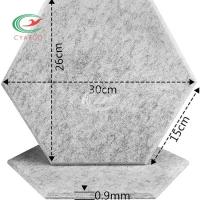 China Polyester Felt Hexagon Ceiling Panels , Restaurant Hexagonal Acoustic Wall Tiles for sale