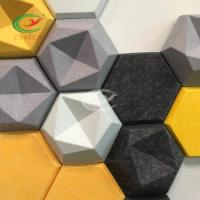 China Lightweight 3D Hexagon Acoustic Panels Fireproof Polyester Fiber for sale