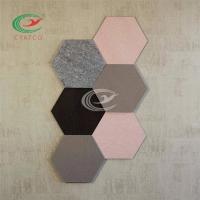 China Polyester Felt Hexagon Ceiling Panels , Restaurant Hexagonal Acoustic Wall Tiles for sale