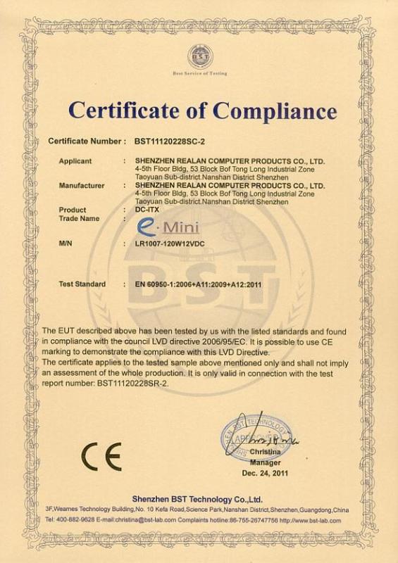 CE - Shenzhen Realan Computer Products Co., Ltd.