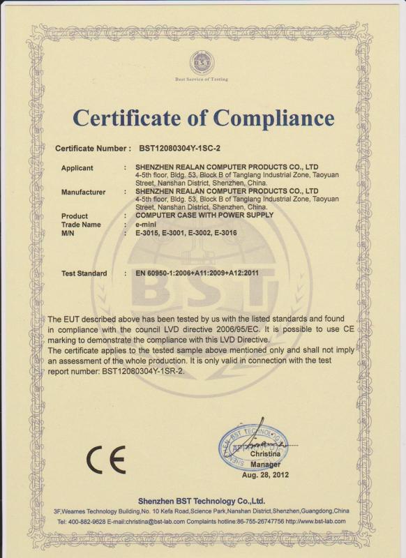 CE - Shenzhen Realan Computer Products Co., Ltd.