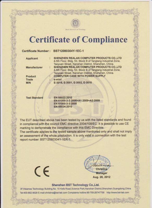 CE - Shenzhen Realan Computer Products Co., Ltd.