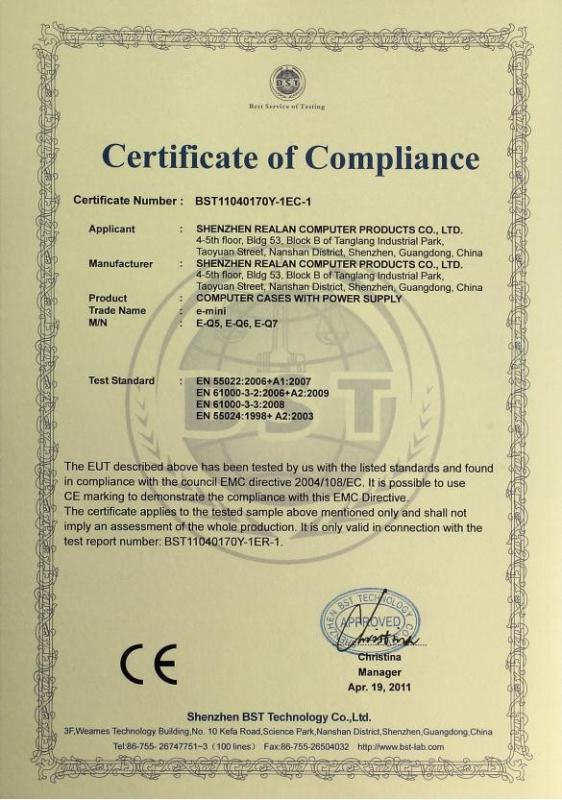 CE - Shenzhen Realan Computer Products Co., Ltd.