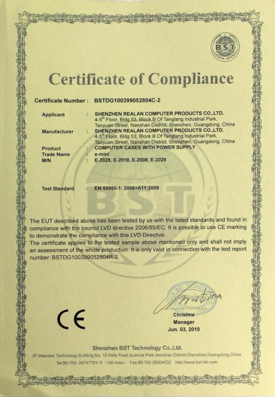 CE - Shenzhen Realan Computer Products Co., Ltd.