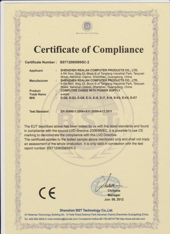 CE - Shenzhen Realan Computer Products Co., Ltd.