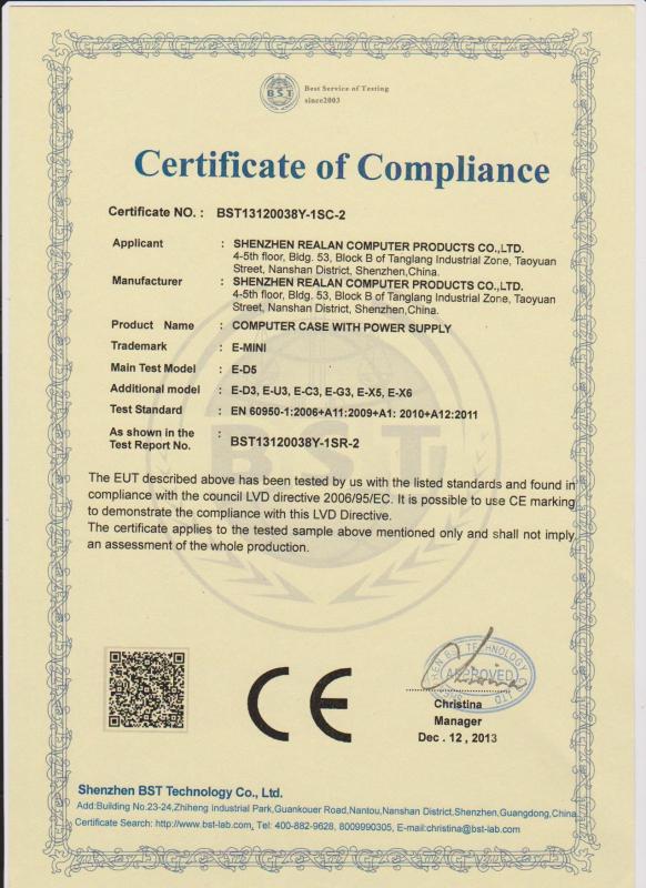 CE - Shenzhen Realan Computer Products Co., Ltd.