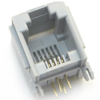 China rj11 6p4c connector jack modular right angel through hole unshielded for sale