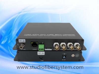 China 4 AHD video 1 RS485 1 ethernet to fiber converter for CCTV surveillance system for sale