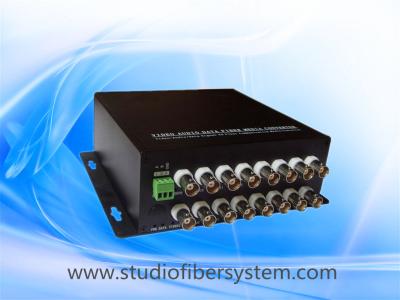 China Mini 16CH AHD fiber converter with wall mounted aluminum case,compact desigend for CCTV system for sale