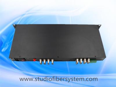 China 5mp 16 port TVI to fiber converter with rs485/422/232 ptz data in 1U rack mount chassis for CCTV surveillance system for sale