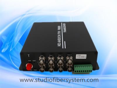 China 8CH 1~5mp TVI video fiber transceiver with RS485/RS422/RS232 for Dahua/Hikvision ball camera remote surveillance system for sale