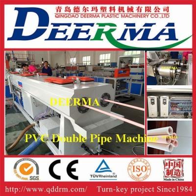 China Output diameter range 16mm 630mm PVC Pipe Machine built to handle PVC materials ensuring pipe production for industrial for sale