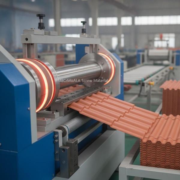 Quality 38CrMoALA Screw Material PVC Roof Tile Machine Featuring Electrical Heating System to Produce Synthetic Corrugated Roof Tile for sale