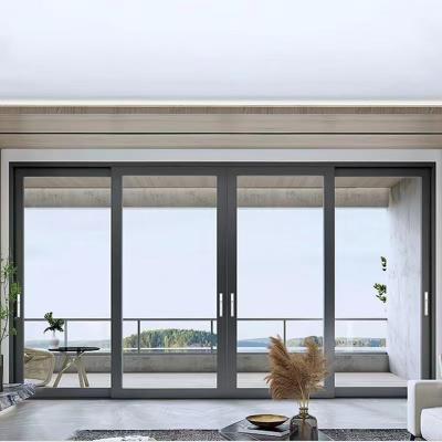 Customized Aluminium Sliding Doors Stylish Glass Panels Sleek Silver Finish