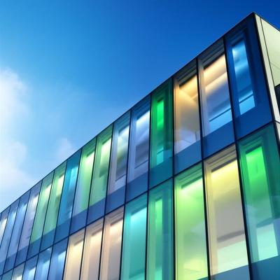 中国 カスタマイズ可能なカラーガラスカーテンウォール、洗練されたモダンな美しさ、調整可能な光機能 販売のため