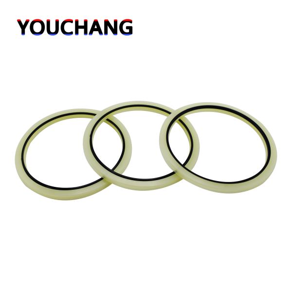 Quality PU POM Hby Buffer Seal Yellow Excavator Track Adjuster Oil Seal For Commercial for sale