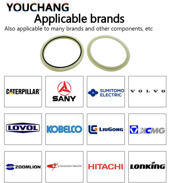 Quality PU POM Hby Buffer Seal Yellow Excavator Track Adjuster Oil Seal For Commercial for sale