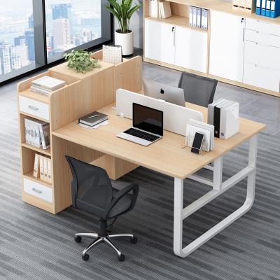 China 2 zitplaatsen kantoormeubilair personeel tafel modulair werkstation met lade in moderne stijl Te koop