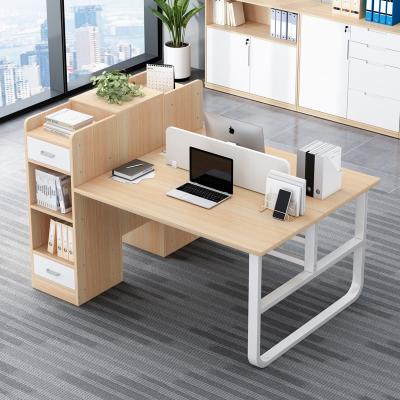 China 2 zitplaatsen kantoormeubilair personeel tafel modulair werkstation met lade in moderne stijl Te koop