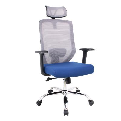 Cina 2024 High Back Office Chair cuscino blu e funzionalità girevole per posti a sedere comodi in vendita