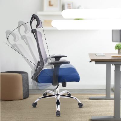 Cina Modern Design High Back Office Chair con funzione girevole e cuscino blu OEM ODM in vendita
