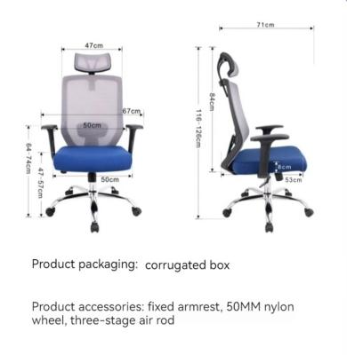 Cina Modern Design High Back Office Chair con funzione girevole e cuscino blu OEM ODM in vendita