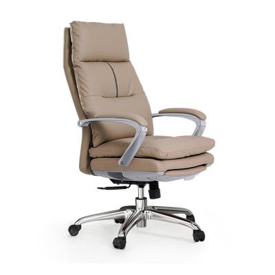 Cina Sedile da ufficio in pelle originale con poggiapiedi regolabile in altezza e design moderno in vendita