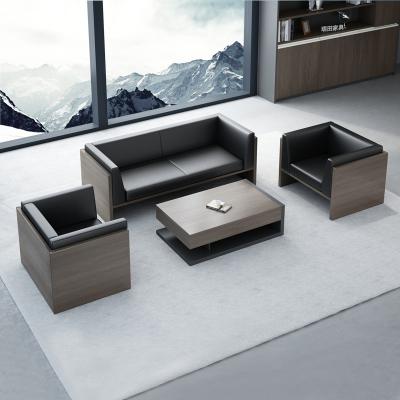Cina Sezione mobili per ufficio di lusso 1 2 3 posti Set in pelle di mucca di design in legno in vendita