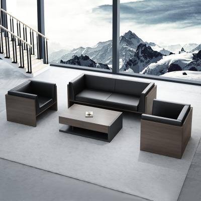 Cina Sezione mobili per ufficio di lusso 1 2 3 posti Set in pelle di mucca di design in legno in vendita