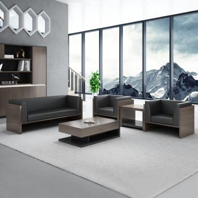 Cina Sezione mobili per ufficio di lusso 1 2 3 posti Set in pelle di mucca di design in legno in vendita