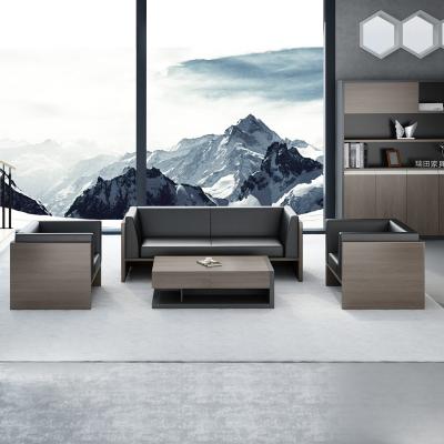 Cina Sezione mobili per ufficio di lusso 1 2 3 posti Set in pelle di mucca di design in legno in vendita