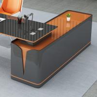 China Design Irregular Shape Office Desk in Baking Paint Material with Customized Colors for sale