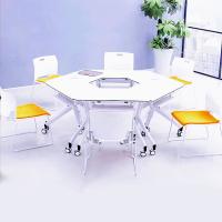China Customizable Folding Training Hexagonal Combination Table for Multifunctional Activities for sale