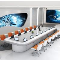 China White Paint Baking Veneer Conference Table and Chairs Set with Extendable Function for sale