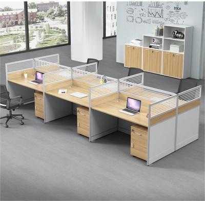 Cina Colori personalizzati 4 persone divisori ufficio tavolo Stazione di lavoro con design estensibile in vendita