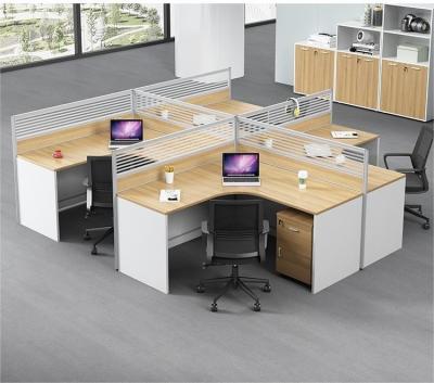 Cina Colori personalizzati 4 persone divisori ufficio tavolo Stazione di lavoro con design estensibile in vendita