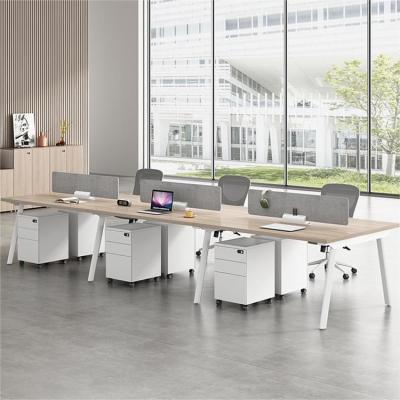 China Kantoormeubilair combinatie eenvoudig Moderne 4 6 Kunstmatige stoel Tafel Schermkaartstoel Te koop