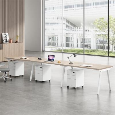China Kantoormeubilair combinatie eenvoudig Moderne 4 6 Kunstmatige stoel Tafel Schermkaartstoel Te koop