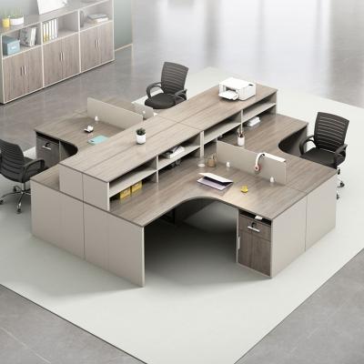 China Sistema de escritório modular para 4 pessoas Móveis de escritório personalizáveis em design moderno à venda