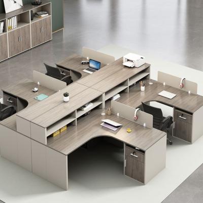China Sistema de escritório modular para 4 pessoas Móveis de escritório personalizáveis em design moderno à venda