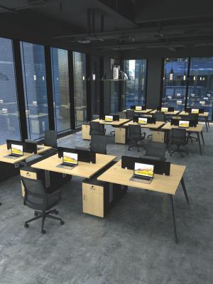 Cina Stazione di lavoro combinazione scrivania e sedia personalizzabile per 4-6 persone per locali commerciali in vendita