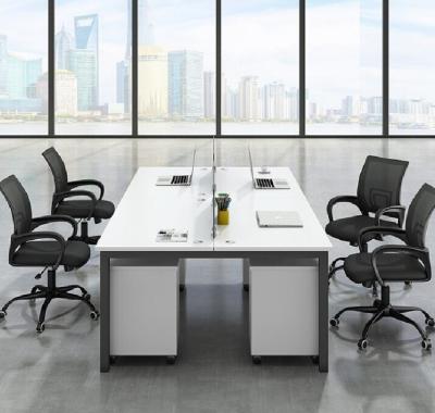 Cina Colore personalizzabile Moderno in legno solido Scrivania multipersonale con mobili per armadietti in vendita