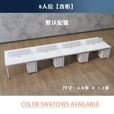 Cina Colore personalizzabile Moderno in legno solido Scrivania multipersonale con mobili per armadietti in vendita