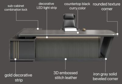 Cina High Tech Black Boss Manager Tavolo e sedia combinati per il cliente in vendita